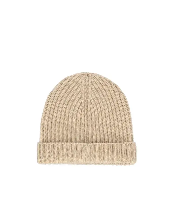 Loro Piana Ribbed Knit Beanie - Nude