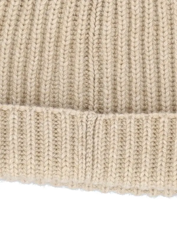 Loro Piana Ribbed Knit Beanie - Nude