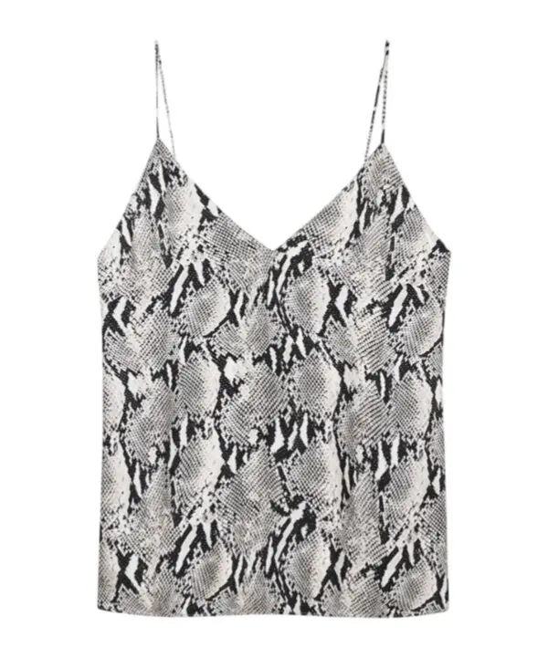 ANINE BING Snake Print V-neck Camisole - Serpentine
