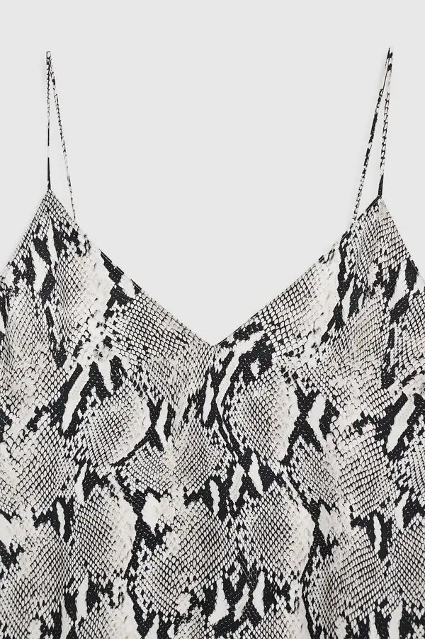 ANINE BING Snake Print V-neck Camisole - Serpentine
