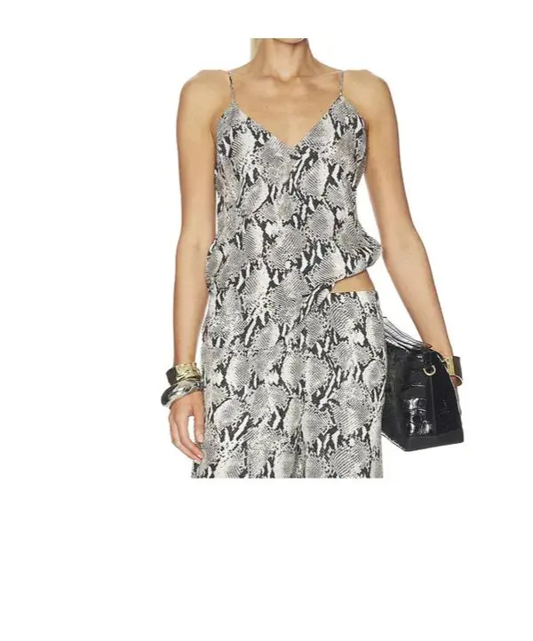 ANINE BING Snake Print V-neck Camisole - Serpentine