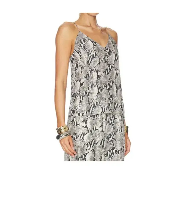 ANINE BING Snake Print V-neck Camisole - Serpentine