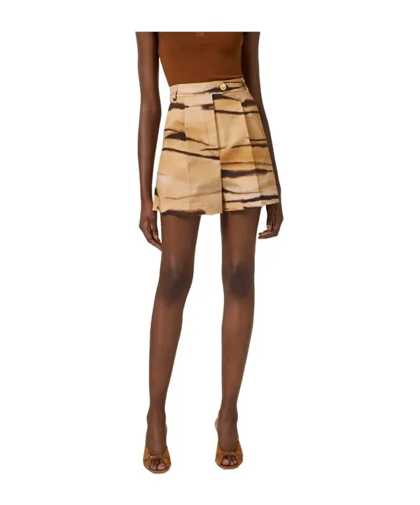 Elisabetta Franchi Tiger Print Tailored Shorts