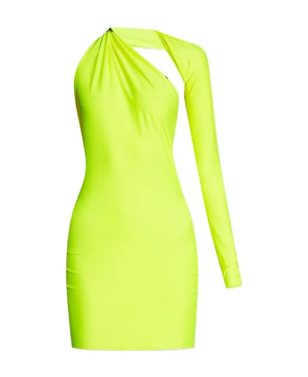 1017 Alyx 9sm Asymmetrical Long Sleeve Mini Dress - Yellow