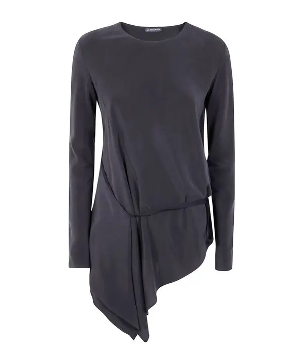 ANN DEMEULEMEESTER Deana Draped Asymmetric Top - Black