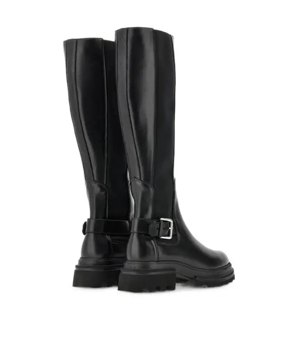 Hogan Knee-high Leather Boots With Buckle Detailing