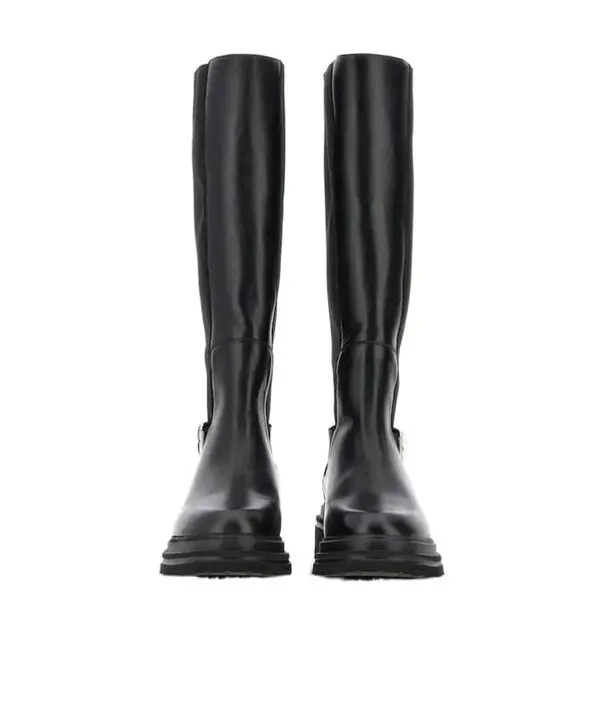 Hogan Knee-high Leather Boots With Buckle Detailing