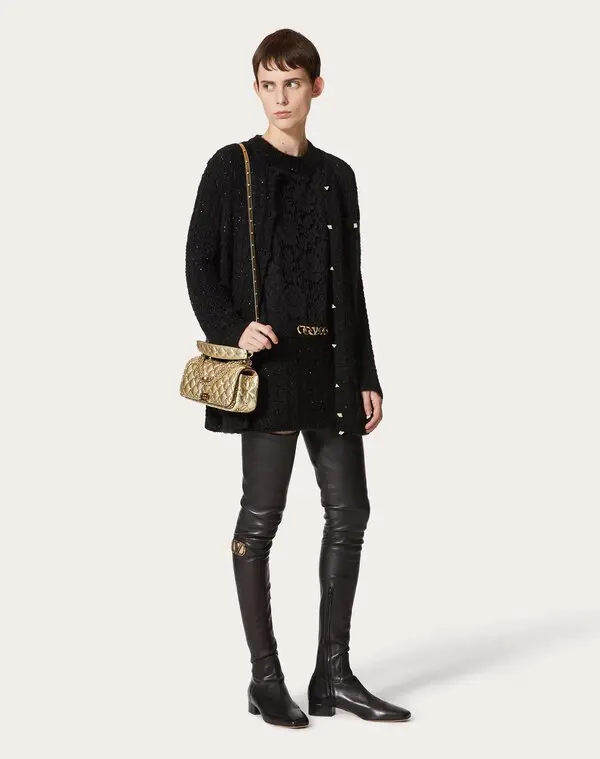 Valentino Garavani Vlogo Chain Embellished Lace Dress