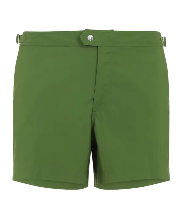 TOM FORD Compact Poplin Swim Shorts - Artichoke Green