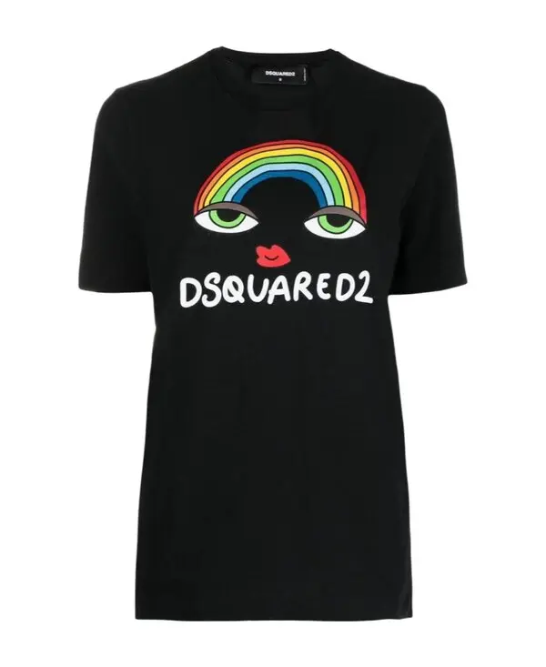 Dsquared2 Rainbow Printed Crewneck T-shirt