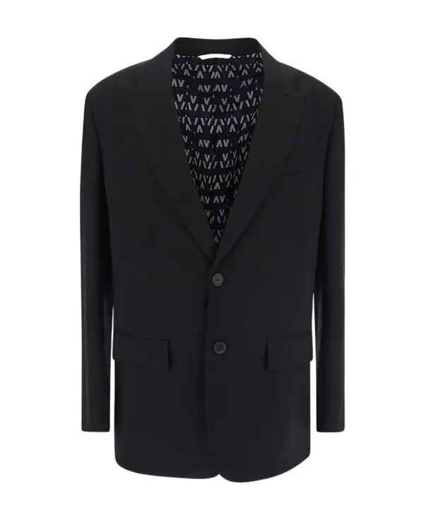 Valentino Garavani Single Breasted Long-sleeved Blazer - Black