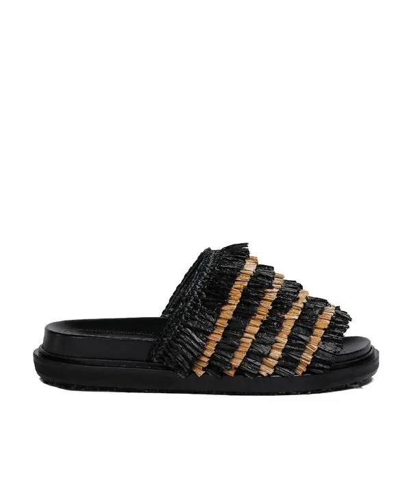 Marni Fringe Slide Sandals