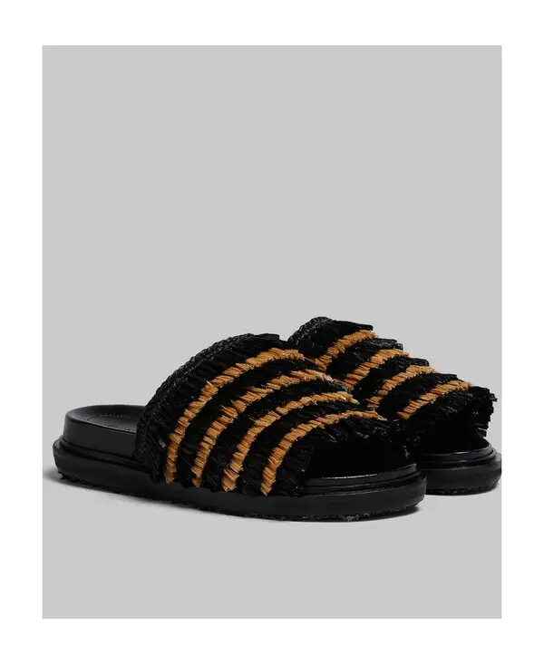 Marni Fringe Slide Sandals