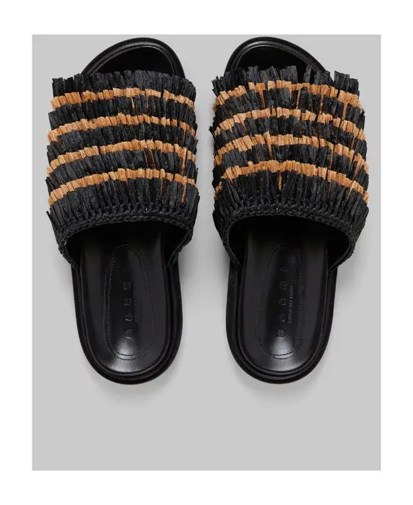 Marni Fringe Slide Sandals