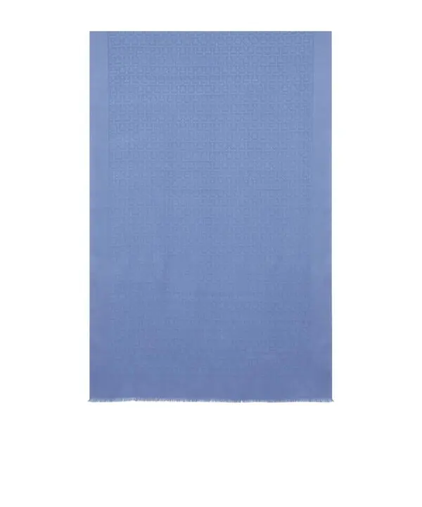FERRAGAMO Gancini Fringed-edge Scarf - Blue
