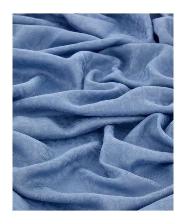 FERRAGAMO Gancini Fringed-edge Scarf - Blue