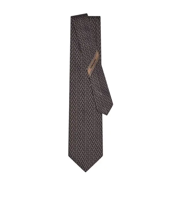 FERRAGAMO Gancio Squiggle Jacquard Neck Tie