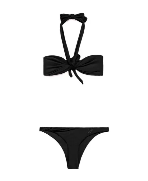 Blumarine Halterneck Logo-embellished Bikini - Black
