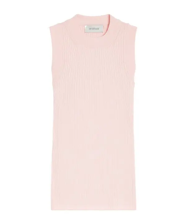 Sportmax Ribbed Cotton Tank Top - Pink