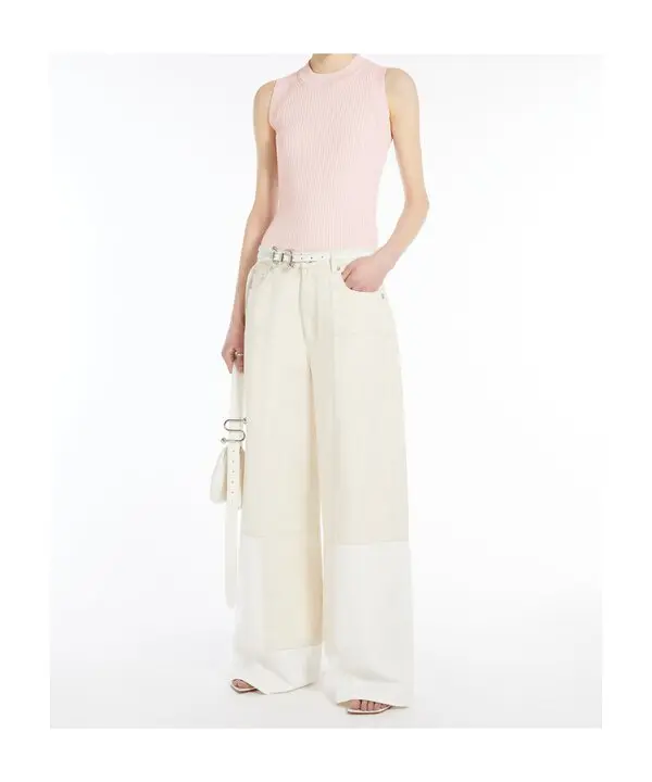 Sportmax Ribbed Cotton Tank Top - Pink