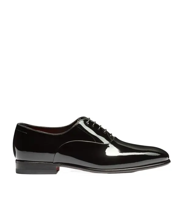 Santoni Almond Toe Lace-up Oxfords - Black