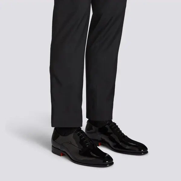 Santoni Almond Toe Lace-up Oxfords - Black