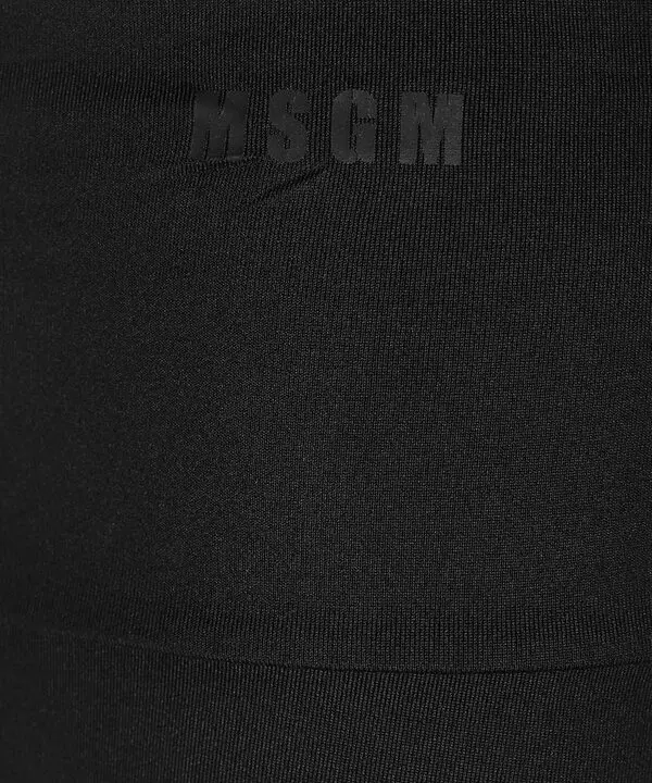 MSGM Logo-printed Stretched Leggings - Black