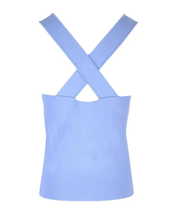 P.a.r.o.s.h Plunging V-neck Knitted Top With Wide Shoulder Straps