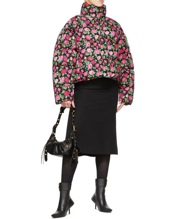 Balenciaga Cagole Embossed Shoulder Bag - Black