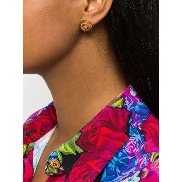 Versace Medusa Motif Round Earrings