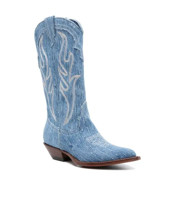 SONORA Santa Fe 35mm Denim Boots - Blue