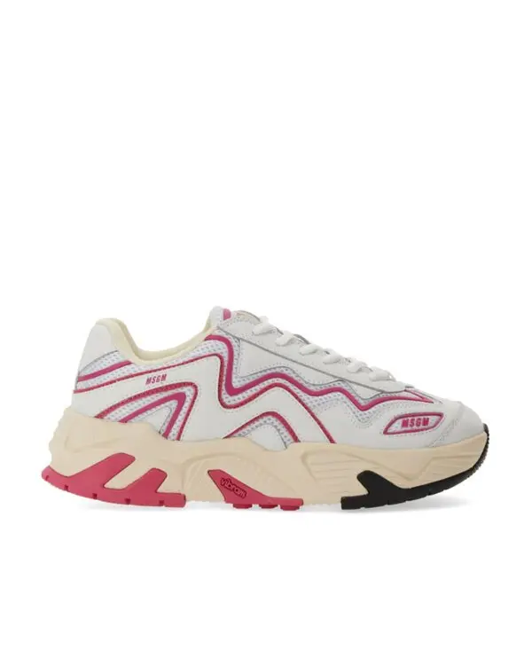 MSGM Panelled Lace-up Sneakers