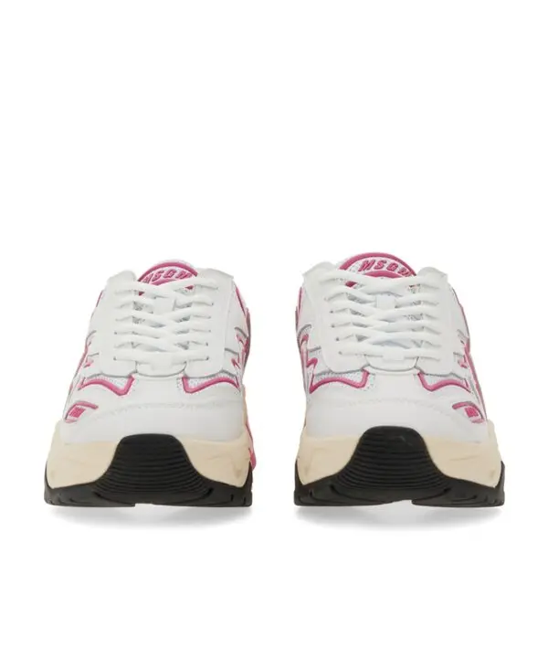 MSGM Panelled Lace-up Sneakers