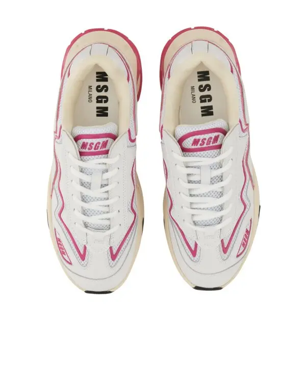 MSGM Panelled Lace-up Sneakers