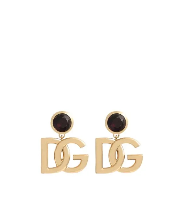 Dolce & Gabbana Logo Pendant Drop Earrings - Golden