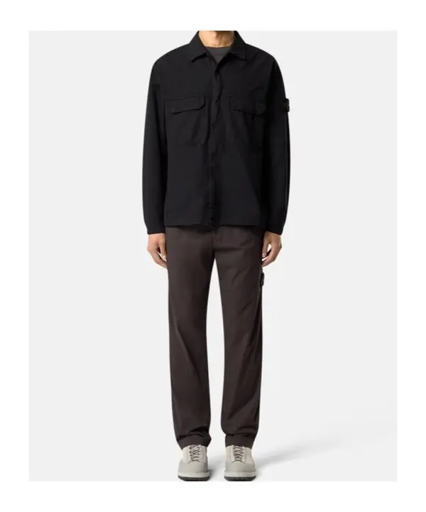 Stone Island Logo Patch Long Sleeve Shirt