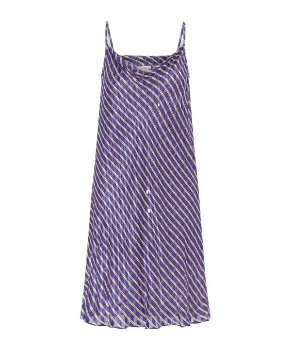 Dries Van Noten Pleated Striped Midi Dress