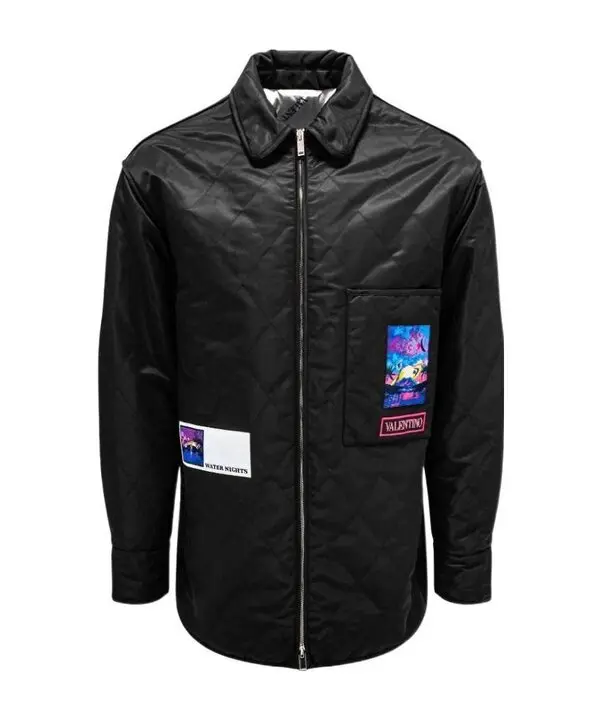 Valentino Garavani Graphic Printed Quilted Zip Jacket