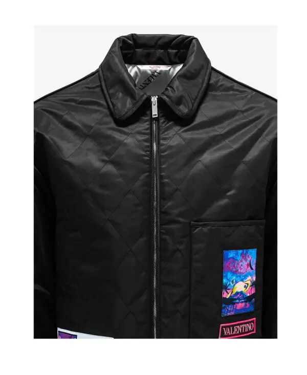 Valentino Garavani Graphic Printed Quilted Zip Jacket