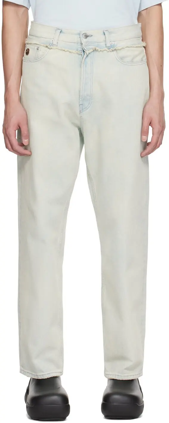 AMBUSH Frayed Straight-leg Jeans - Light Blue