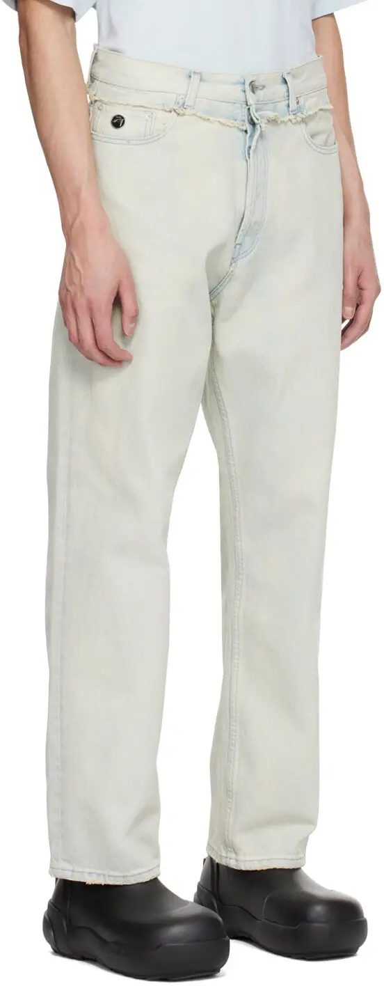 AMBUSH Frayed Straight-leg Jeans - Light Blue