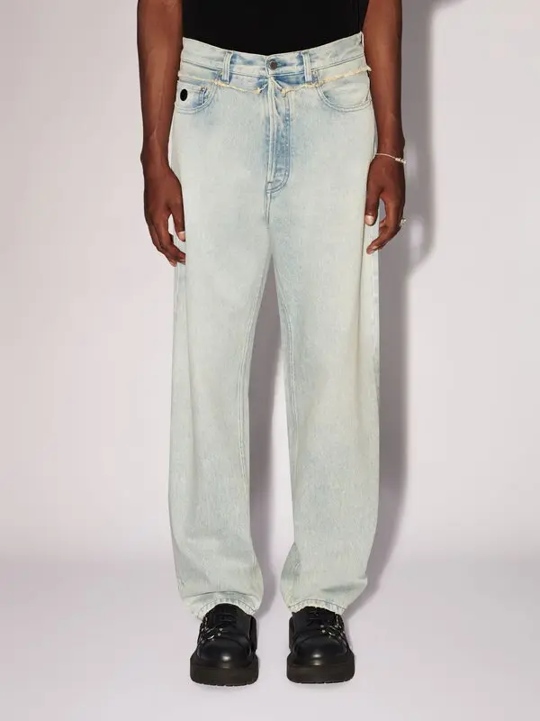 AMBUSH Frayed Straight-leg Jeans - Light Blue