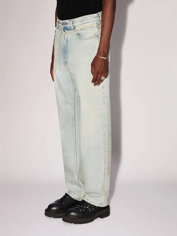AMBUSH Frayed Straight-leg Jeans - Light Blue