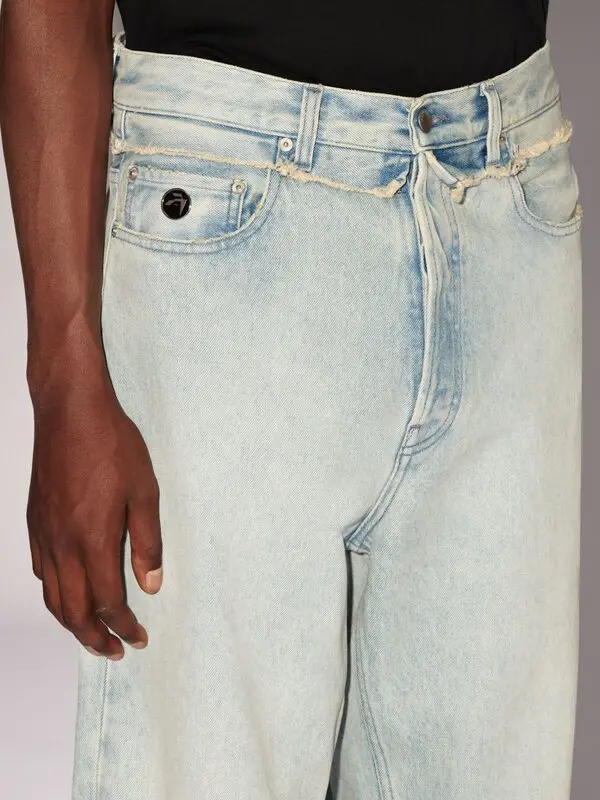 AMBUSH Frayed Straight-leg Jeans - Light Blue