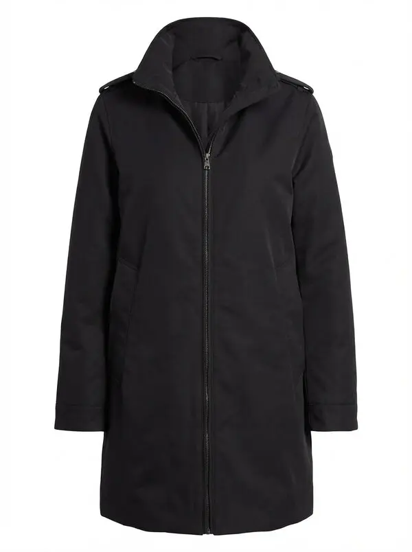 Gucci Faille Coat With Stand Collar And Belted Waist