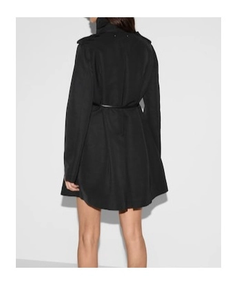 Gucci Faille Coat With Stand Collar And Belted Waist