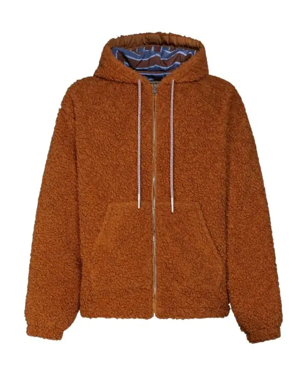 Marni Zip-up Faux Fur Hooded Jacket - Brown