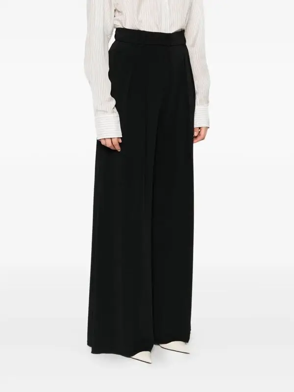 Max Mara Pleated Wide-leg Trousers - Black