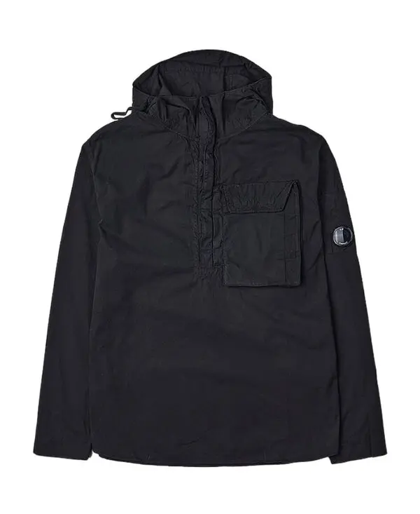 C.P. COMPANY Long-sleeved Hooded Pullover With Logo Detailing - Black