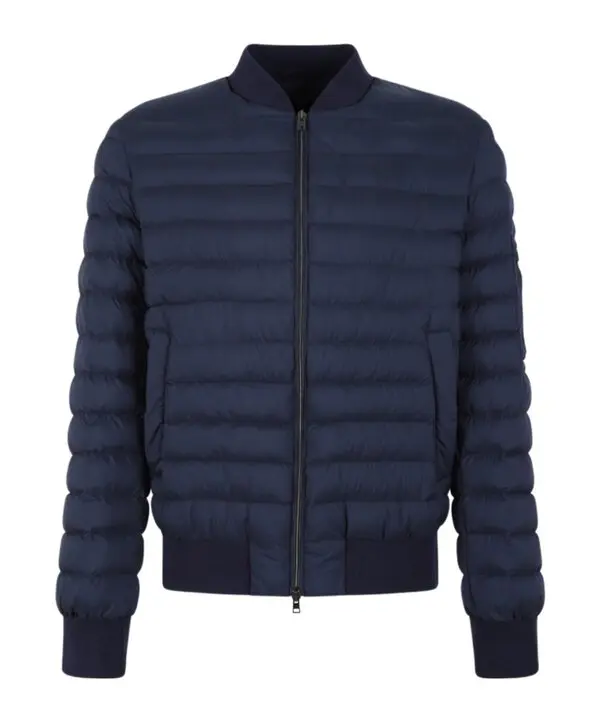 Herno Quilted Bomber Down Jacket - Blue